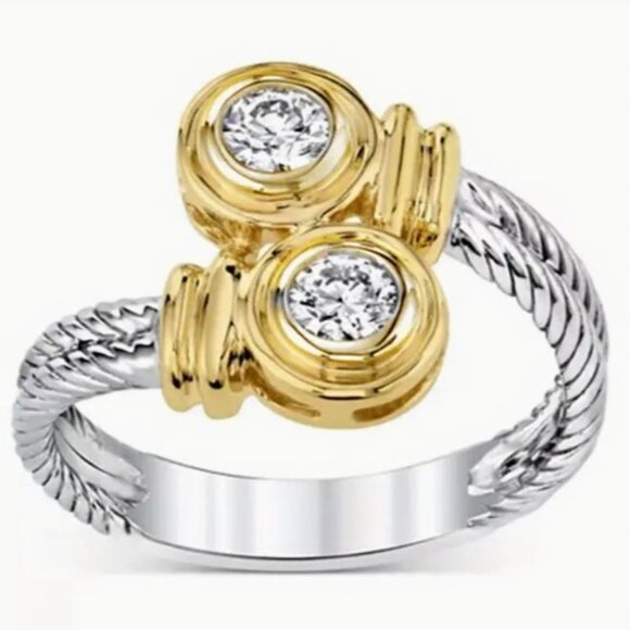 REVOLVE | Jewelry | New Silver Plated And Gold Cz Cable Minimalist Ring ...